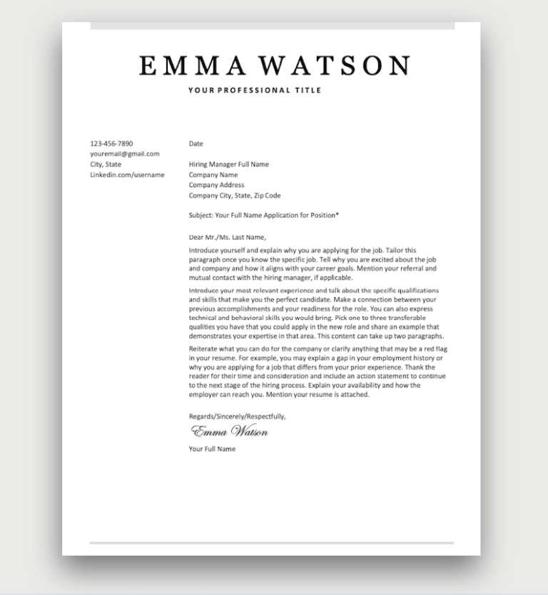 Free Cover Letter Templates To Download Free Cover Letter Templates To Download