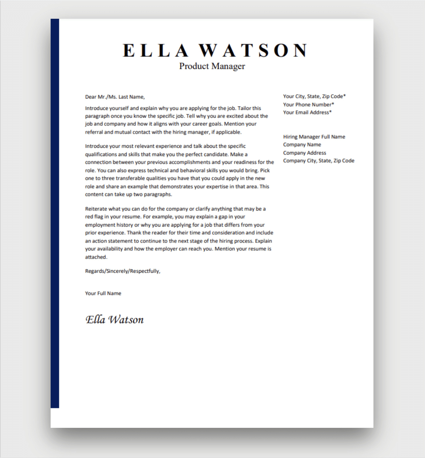 Cover Letter Sample Cover Letter For Job Application A Sampl